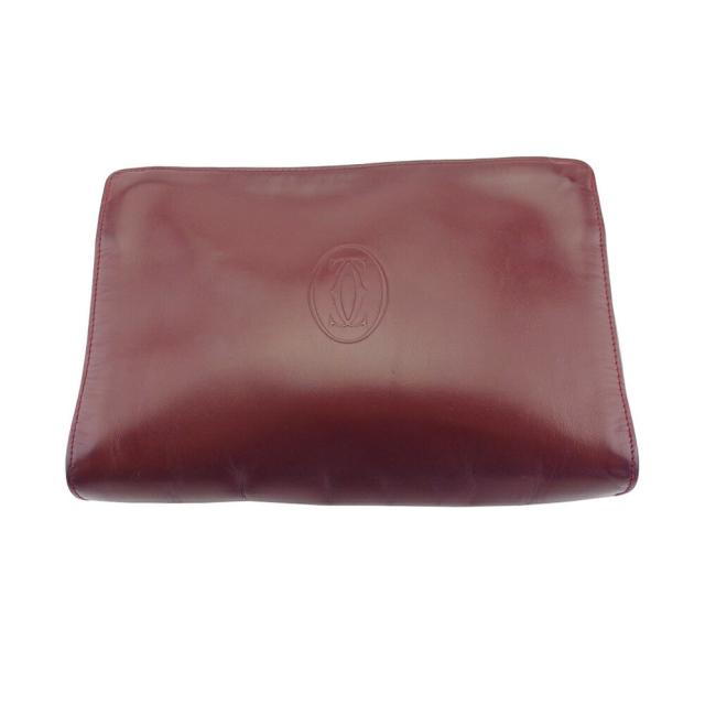 【BIGお買い物ラリー★30%OFFセール中】カルティエ CARTIER クラッチバッグマストライン ボルドー レディース 中古