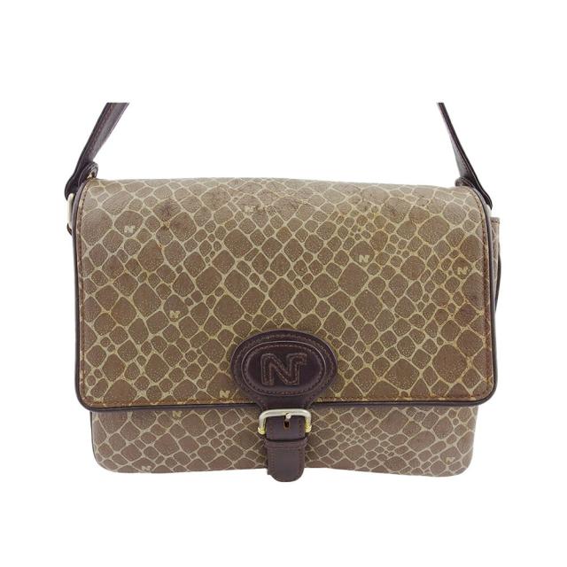 【BIGお買い物ラリー★30%OFFセール中】ニナリッチ NINA RICCI ショルダーバッグヌーボー柄 ブラウン ベージュ レディース 中古