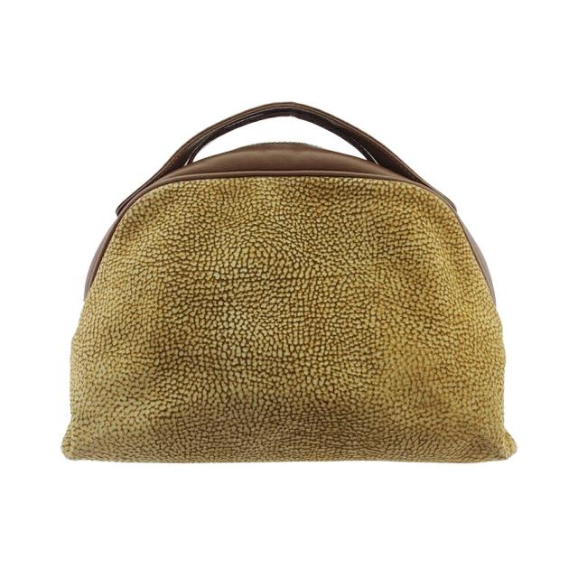 【X'masセール★30%OFF】ボルボネーゼ BORBONESE ハンドバッグうずら柄 redwallタグ付き ベージュ ブラウン レディース 中古