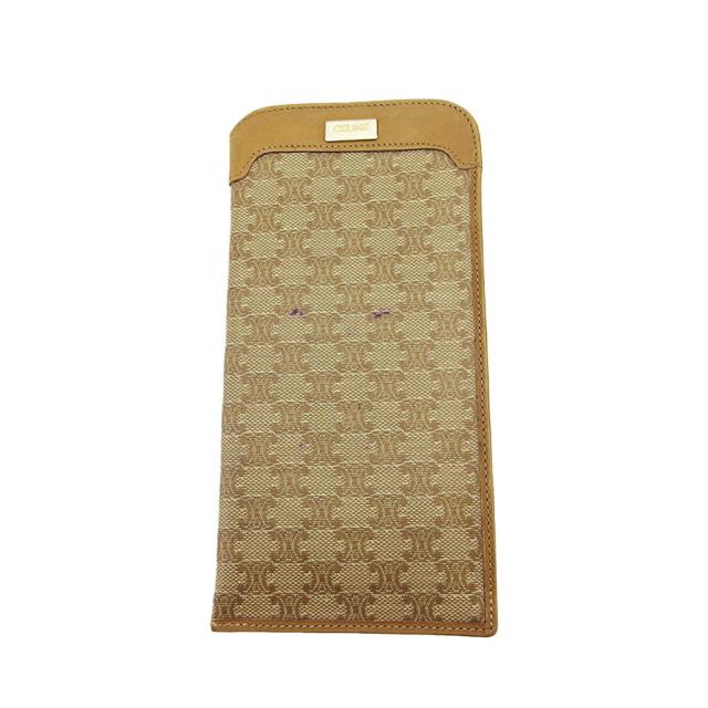 【BIGお買い物ラリー★30%OFFセール中】セリーヌ CELINE メガネケースマカダム オールドセリーヌ ベージュ ブラウン レディース 中古