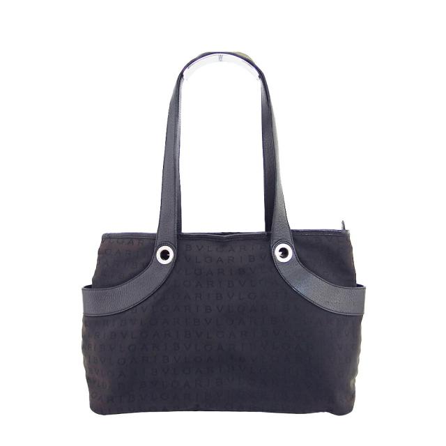 【BIGお買い物ラリー★30%OFFセール中】ブルガリ BVLGARI トートバッグロゴマニア ブラック レッド レディース 中古