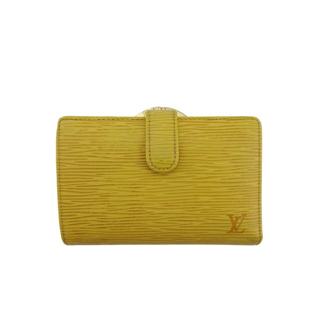 【BIGお買い物ラリー★30%OFFセール中】ルイ・ヴィトン LOUIS VUITTON 二つ折り財布エピ ポルトモネビエヴィエノワ イエロー パープル レディース 中古