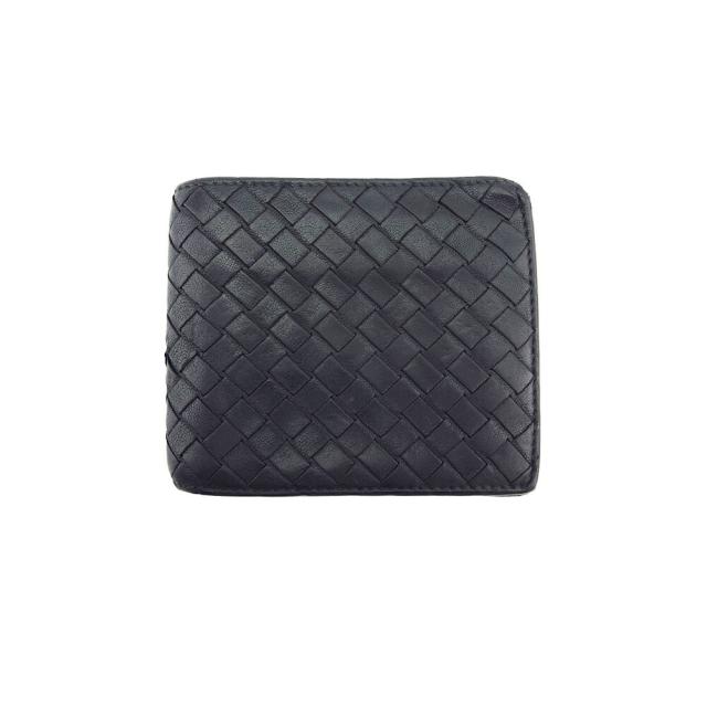 【BIGお買い物ラリー★30%OFFセール中】ボッテガヴェネタ BOTTEGAVENETA 二つ折り財布 ブラック メンズ 中古