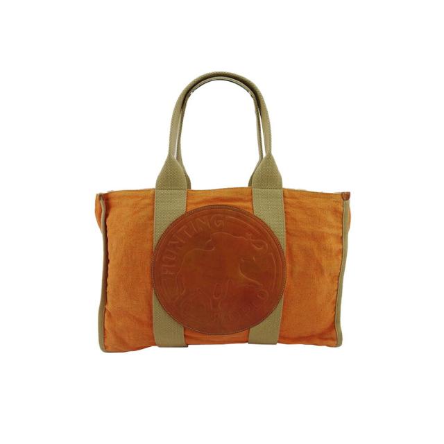 【BIGお買い物ラリー★30%OFFセール中】ハンティングワールド HUNTING WORLD トートバッグ オレンジ　ベージュ レディース 中古