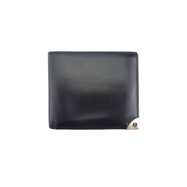 【BIGお買い物ラリー★30%OFFセール中】ダンヒル Dunhill 札入れ ロンドンスタイル ブラック　シルバー レディース 中古