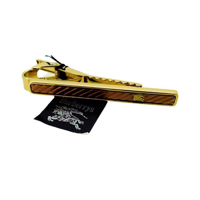 【X'masセール★30%OFF】バーバリー BURBERRY タイピンホースマーク 乗馬マーク ワニロ式 ゴールド ピンク レディース 中古