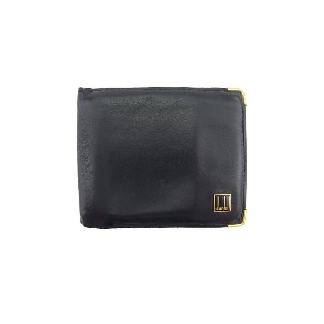 【BIGお買い物ラリー★30%OFFセール中】ダンヒル Dunhill 札入れ ブラック　ゴールド レディース 中古