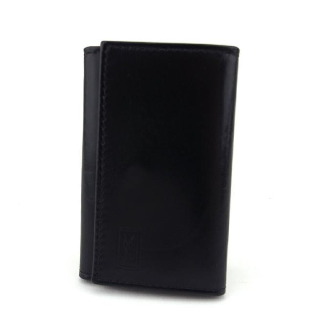 【BIGお買い物ラリー★30%OFFセール中】サンローラン SAINT LAURENT キーケース ブラック　ゴールド レディース 中古