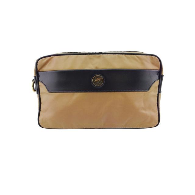 【BIGお買い物ラリー★30%OFFセール中】ハンティングワールド HUNTING WORLD クラッチバッグロゴプレート エレファントマーク ベージュ ブラック ゴールド レディース 中古