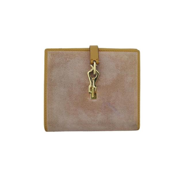 【BIGお買い物ラリー★30%OFFセール中】グッチ GUCCI 二つ折り財布ジャッキー オールドグッチ ピンク ベージュ ゴールド レディース 中古