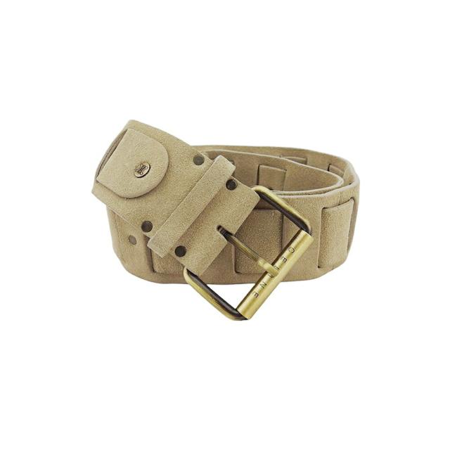 【X'masセール★30%OFF】セリーヌ CELINE ベルトピン式バックル ベージュ ゴールド レディース 中古