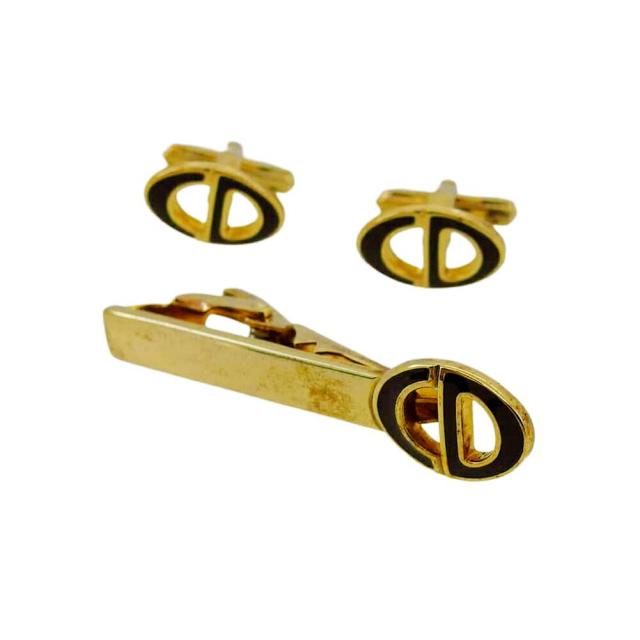 【BIGお買い物ラリー★30%OFFセール中】クリスチャンディオール Christian Dior カフス ゴールド　ブラック レディース 中古