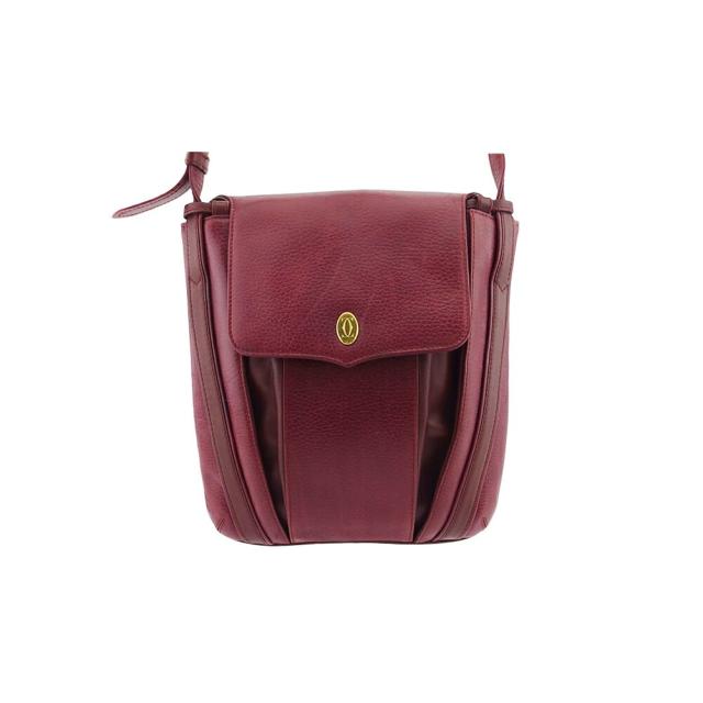 【BIGお買い物ラリー★30%OFFセール中】カルティエ CARTIER ショルダーバッグ ボルドー　ゴールド レディース 中古