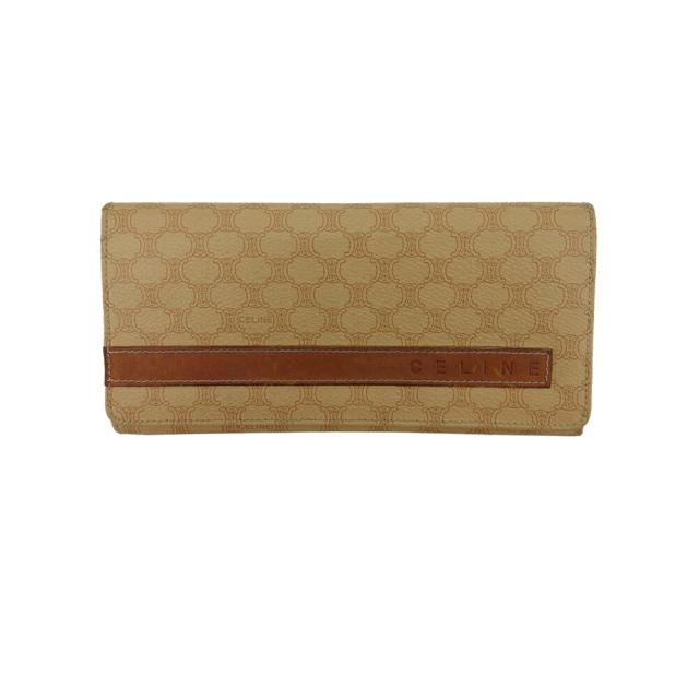 【BIGお買い物ラリー★30%OFFセール中】セリーヌ CELINE 長財布マカダム ベージュ ブラウン レディース 中古