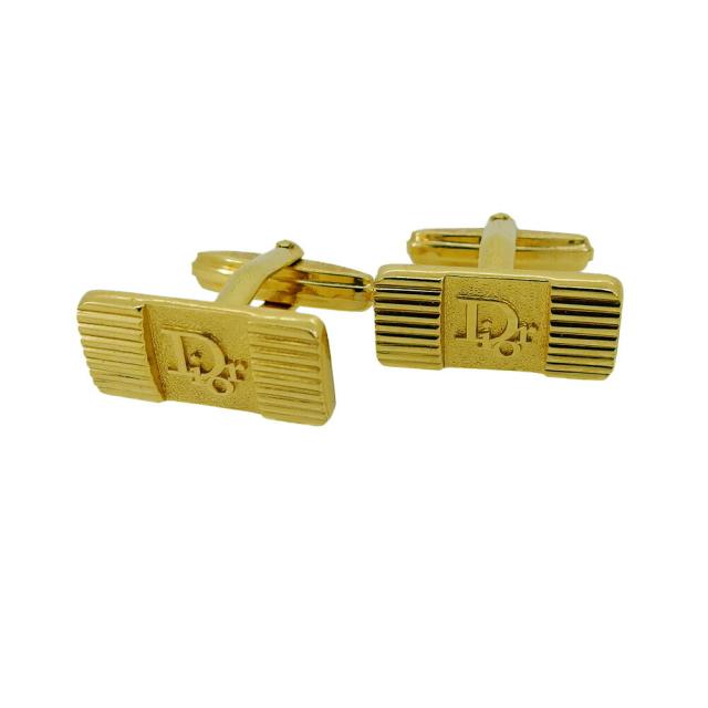 【X'masセール★30%OFF】ディオール Dior カフスロゴ スウィヴル式 ゴールド レディース 中古