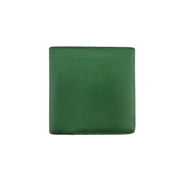 【X'masセール★30%OFF】エルメス HERMES 二つ折り財布 オールドエルメス グリーン ゴールド レディース 中古