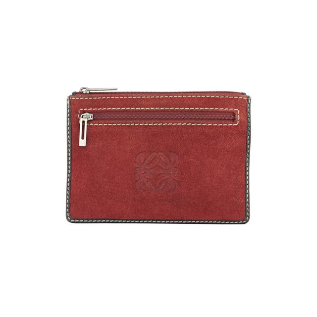 【BIGお買い物ラリー★30%OFFセール中】ロエベ LOEWE ポーチアナグラム レッド ブラウン シルバー レディース 中古