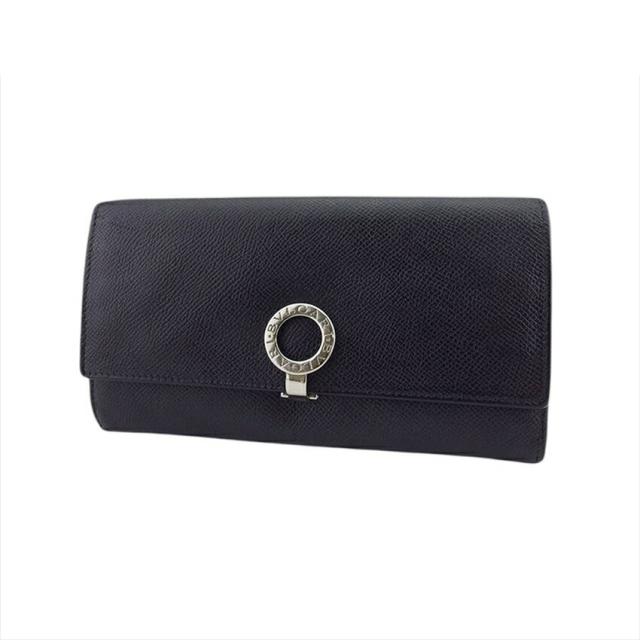 【X'masセール★30%OFF】ブルガリ BVLGARI 長財布ブルガリブルガリ ブルガリブルガリ ブラック×シルバー レディース 中古