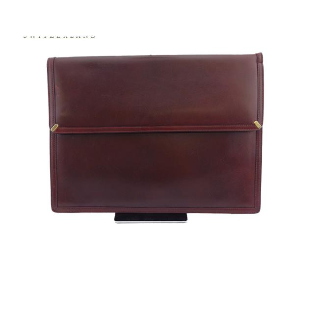 【X'masセール★30%OFF】バリー BALLY ビジネスバッグロゴプレート ボルドー レディース 中古