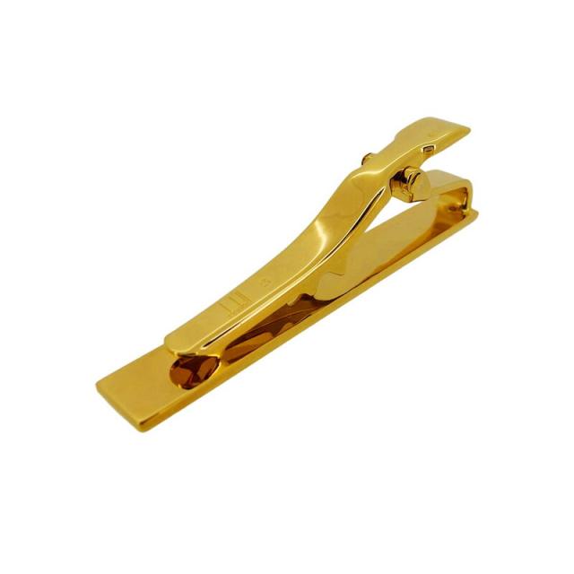 【X'masセール★30%OFF】ダンヒル Dunhill タイピンdマーク ワニロ式 ゴールド ブラック レディース 中古