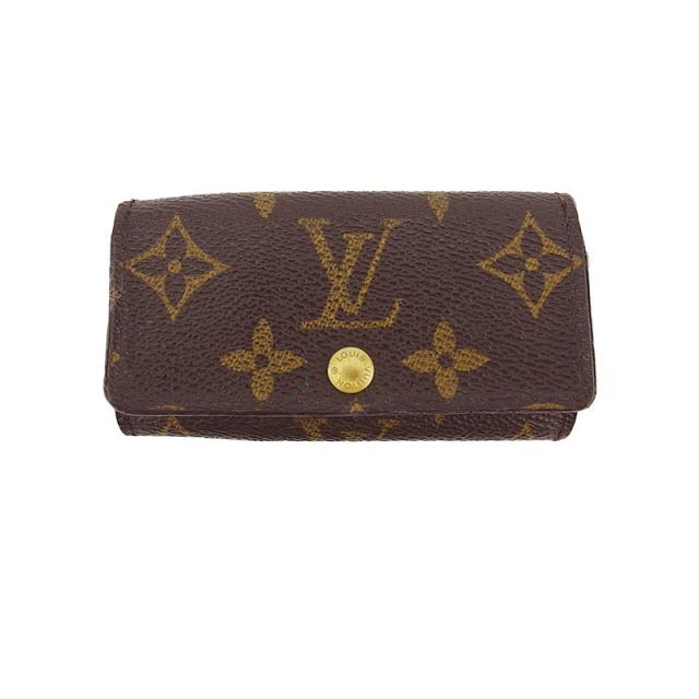 【BIGお買い物ラリー★30%OFFセール中】ルイ・ヴィトン LOUIS VUITTON キーケースモノグラム ミュルティクレ4 ブラウン ベージュ ゴールド レディース 中古