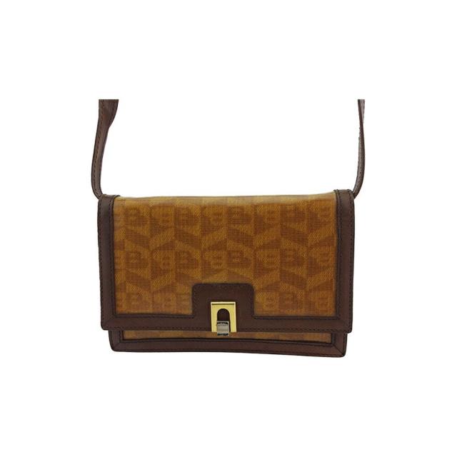 【X'masセール★30%OFF】バリー BALLY ショルダーバッグB柄 ベージュ ブラウン ゴールド レディース 中古