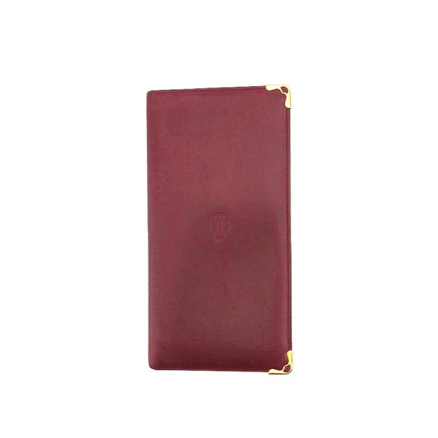 【X'masセール★30%OFF】カルティエ CARTIER 札入れマストライン ボルドー ゴールド レディース 中古