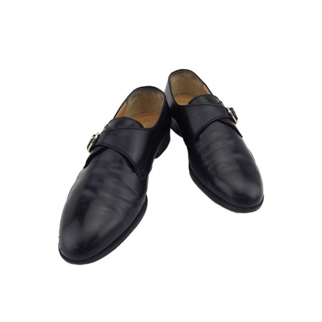 【BIGお買い物ラリー★30%OFFセール中】サルヴァトーレフェラガモ Salvatore Ferragamo その他靴モンクストラップ ♯6ハーフEE ブラック ゴールド レディース 中古