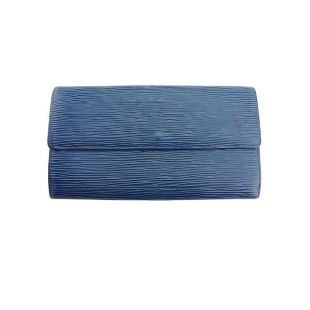 【BIGお買い物ラリー★30%OFFセール中】ルイ・ヴィトン LOUIS VUITTON 長財布エピ ポシェットポルトモネクレディ ブルー ゴールド レディース 中古
