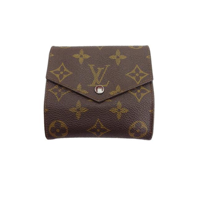 【X'masセール★30%OFF】ルイ・ヴィトン LOUIS VUITTON 二つ折り財布モノグラム ポルトモネビエ（旧タイプ） ブラウン ベージュ レディース 中古