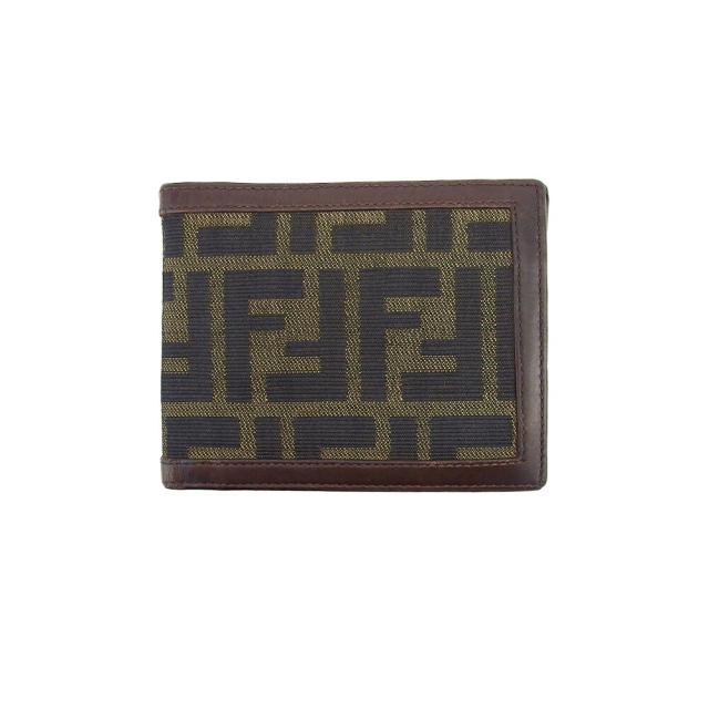 【BIGお買い物ラリー★30%OFFセール中】フェンディ FENDI 二つ折り財布ズッカ ブラック ベージュ ブラウン レディース 中古