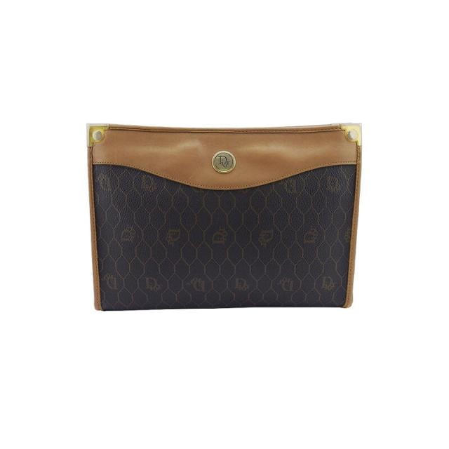 【BIGお買い物ラリー★30%OFFセール中】ディオール Dior クラッチバッグハニカム オールドディオール ブラック ベージュ ゴールド レディース 中古