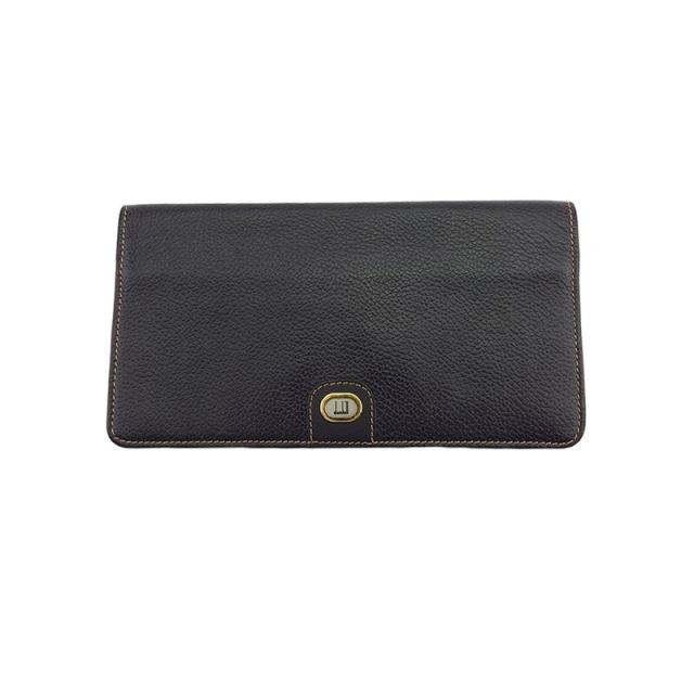 【BIGお買い物ラリー★30%OFFセール中】ダンヒル Dunhill 札入れロゴプレート ブラック ゴールド シルバー レディース 中古