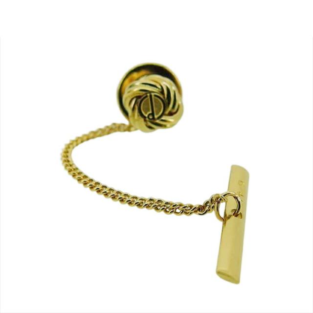 【X'masセール★30%OFF】ダンヒル Dunhill タイピンdマーク タイタック ゴールド レディース 中古