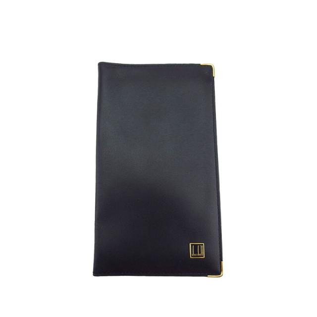 【BIGお買い物ラリー★30%OFFセール中】ダンヒル Dunhill 札入れロゴプレート 角プレート ブラック ゴールド レディース 中古