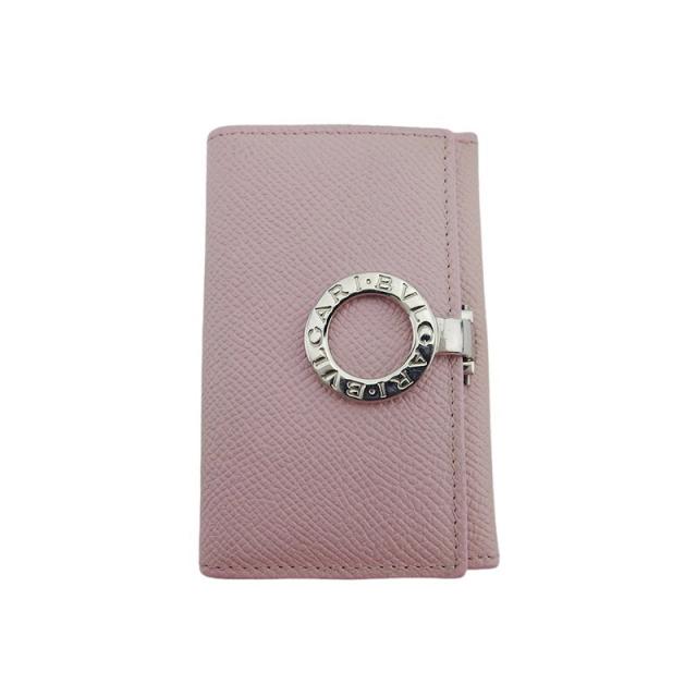 【X'masセール★30%OFF】ブルガリ BVLGARI ケースブルガリブルガリ ロゴクリップ ピンク シルバー レディース 中古