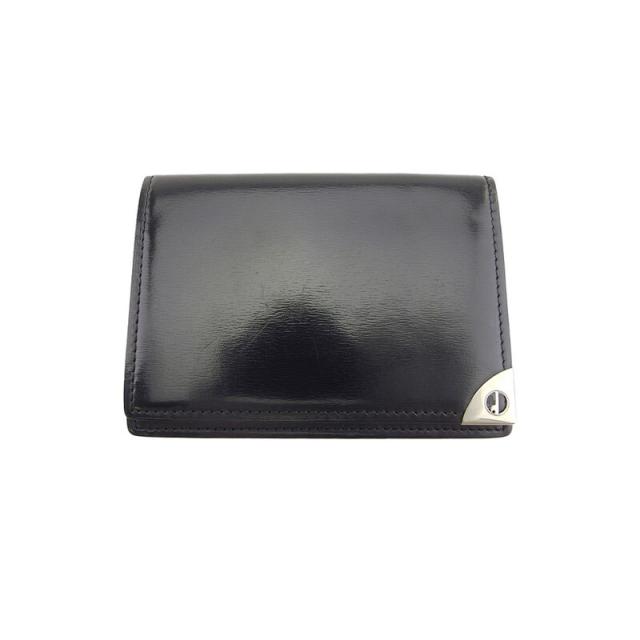 【BIGお買い物ラリー★30%OFFセール中】ダンヒル Dunhill カードケースロンドンスタイル dマークプレート ブラック シルバー レディース 中古
