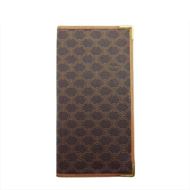 【X'masセール★30%OFF】セリーヌ CELINE 札入れマカダム ブラウン ベージュ ゴールド レディース 中古