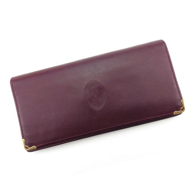 【X'masセール★30%OFF】カルティエ CARTIER 長財布マストライン ボルドー ゴールド レディース 中古