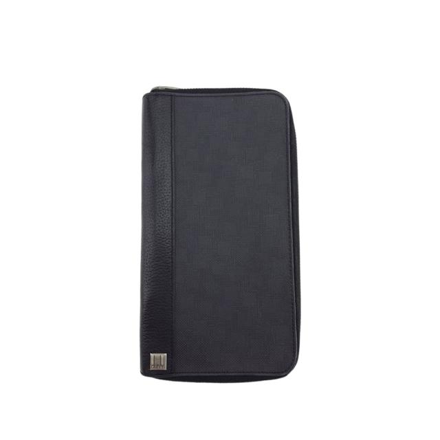 【X'masセール★30%OFF】ダンヒル Dunhill 長財布ディーエイト D8 トラベルウォレット グレー 灰色 ブラック シルバー レディース 中古