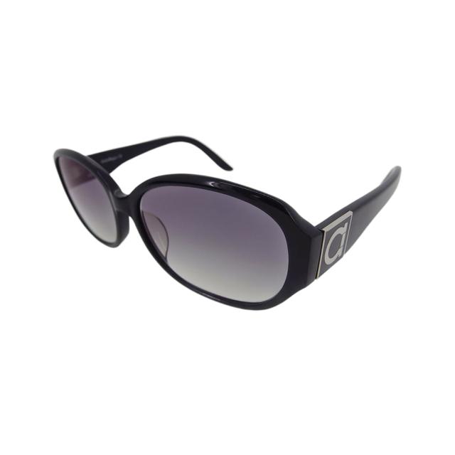 【BIGお買い物ラリー★30%OFFセール中】サルヴァトーレフェラガモ Salvatore Ferragamo サングラス度入り フルリム ガンチーニ グラデーション ブラック シルバー レディース 中古