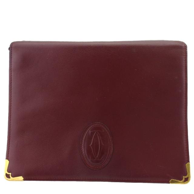 【X'masセール★30%OFF】カルティエ CARTIER クラッチバッグマストライン ボルドー ゴールド レディース 中古