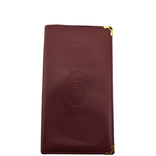 【X'masセール★30%OFF】カルティエ CARTIER 札入れマストライン ボルドー レディース 中古