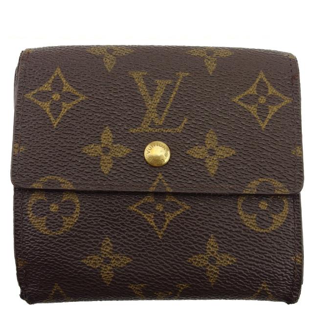 【BIGお買い物ラリー★30%OFFセール中】ルイ・ヴィトン LOUIS VUITTON 二つ折り財布モノグラム ポルトモネビエカルトクレディ ブラウン ベージュ ゴールド レディース 中古