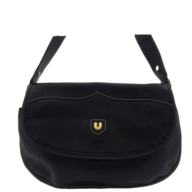 【X'masセール★30%OFF】バリー BALLY ショルダーバッグロゴプレート 2WAY クラッチバッグ ブラック ゴールド レディース 中古