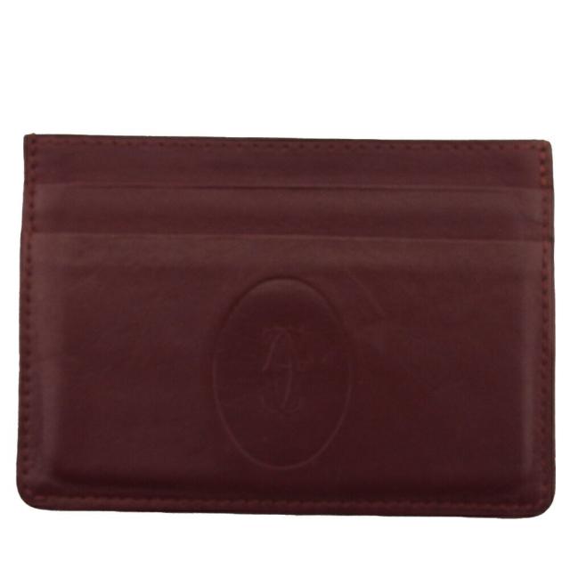 【X'masセール★30%OFF】カルティエ CARTIER カードケースマストライン ボルドー レディース 中古