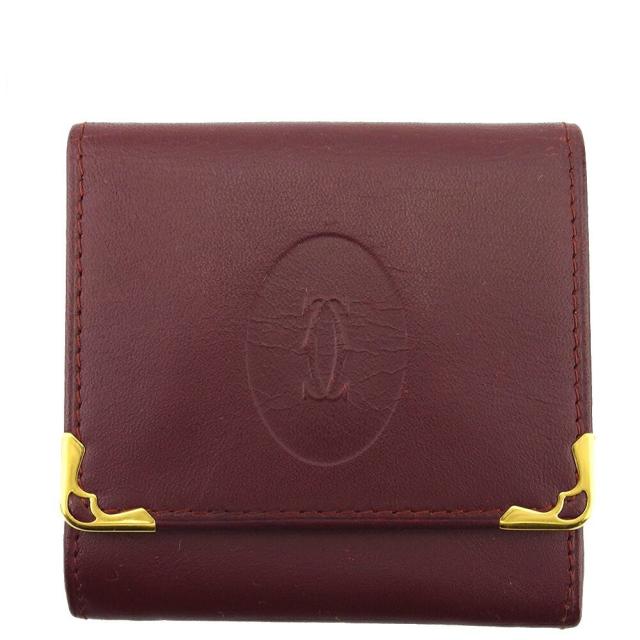【X'masセール★30%OFF】カルティエ CARTIER ケースマストライン スクエアフォルム ボルドー ゴールド レディース 中古