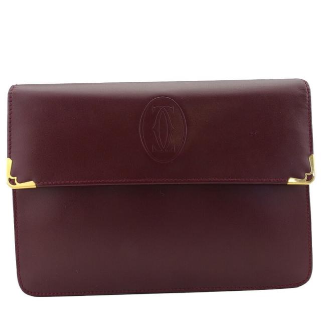【X'masセール★30%OFF】カルティエ CARTIER クラッチバッグマストライン ボルドー ゴールド レディース 中古