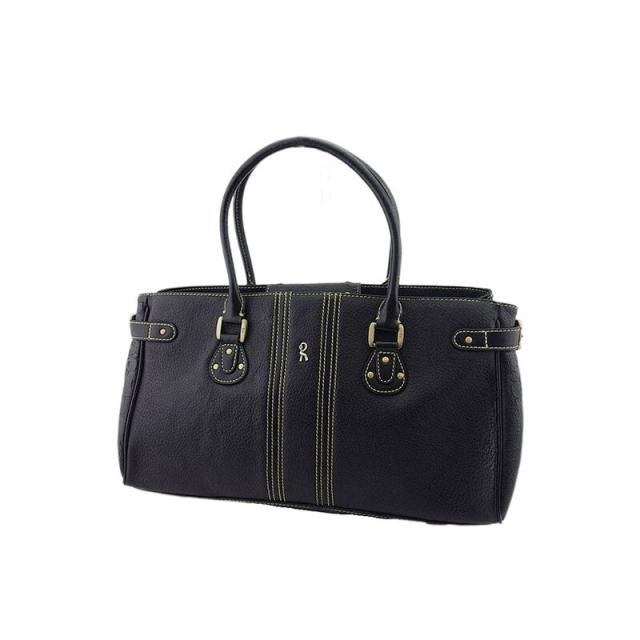 【BIGお買い物ラリー★30%OFFセール中】ロベルタ・ディ・カメリーノ Roberta di Camerino ハンドバッグRマーク ブラック ゴールド レディース 中古