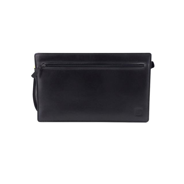 【X'masセール★30%OFF】ダンヒル Dunhill クラッチバッグロングテールロゴ ブラック ゴールド レディース 中古